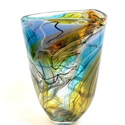 Feather Vase Large Sold | Loco Glass Ltd - British Handmade Glass