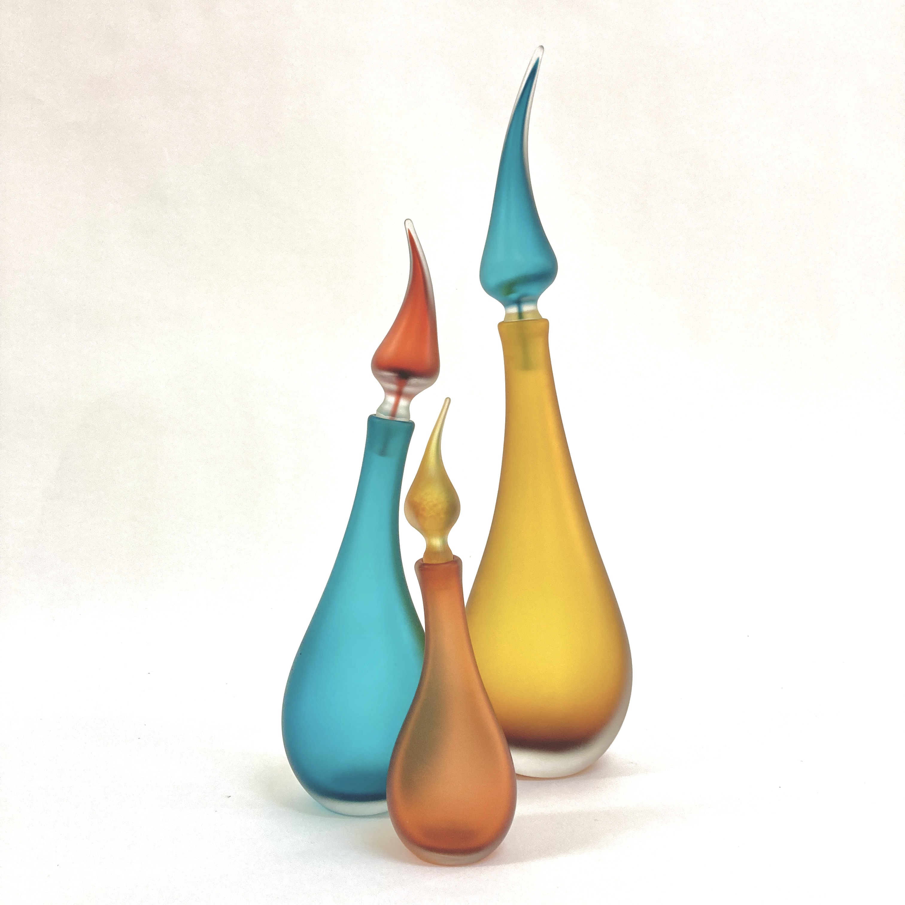 Studio Ranges | Flame Decanters (Set Of 3) | Loco Glass Ltd - British ...